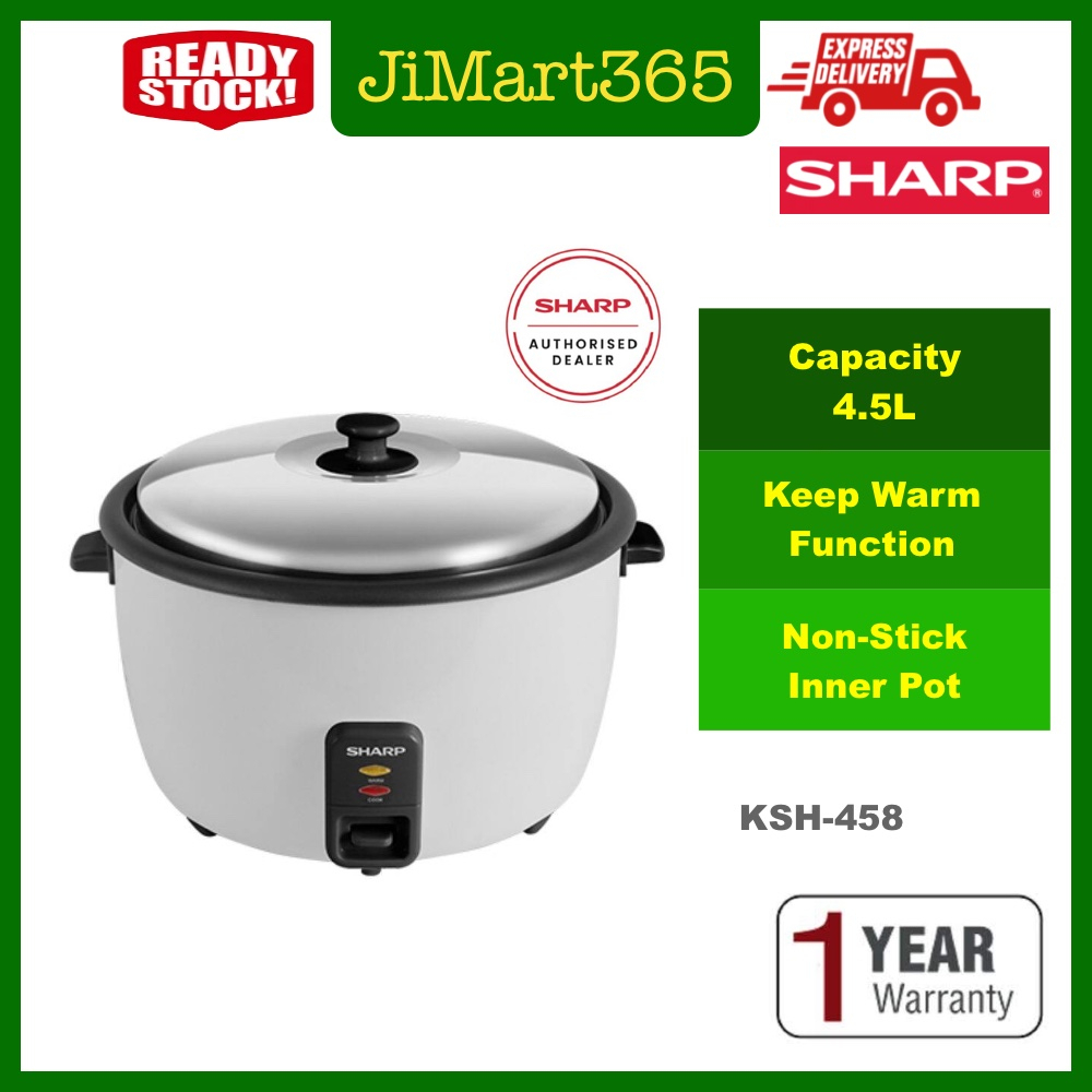 Sharp 4.5L Large Commercial Rice Cooker KS-H458C-WH Periuk Nasi Sharp ...