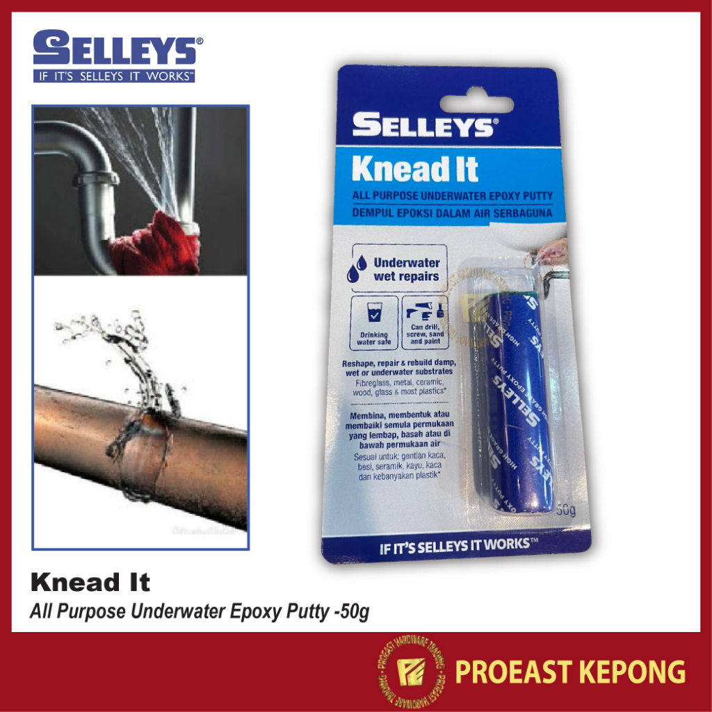 Selleys Knead It - All Purpose Underwater Epoxy Putty -50g | Shopee ...