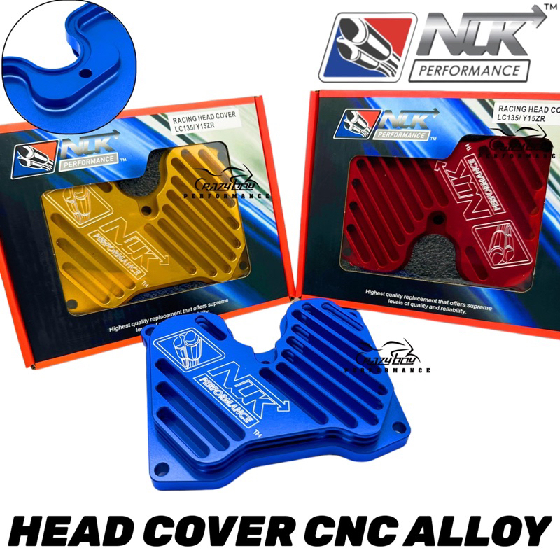 NLK PERFORMANCE HEAD COVER CNC ALLOY ENGINE FAST COOLER Y15ZR LC135 ...