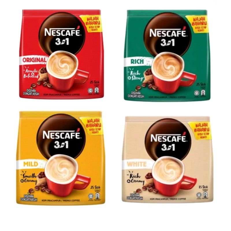 NESCAFE 3in1 3 in 1 18g x 25 / 15 Sticks Original | Rich | Mild | White ...