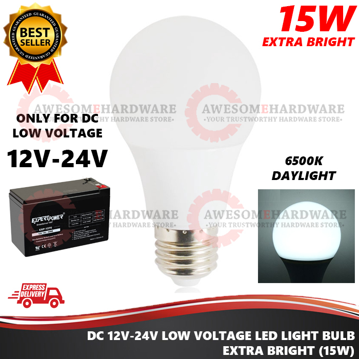 (EXTRA BRIGHT) LOW VOLTAGE DC 12V - 24V 15W 6500K WHITE LED LIGHT BULB ...