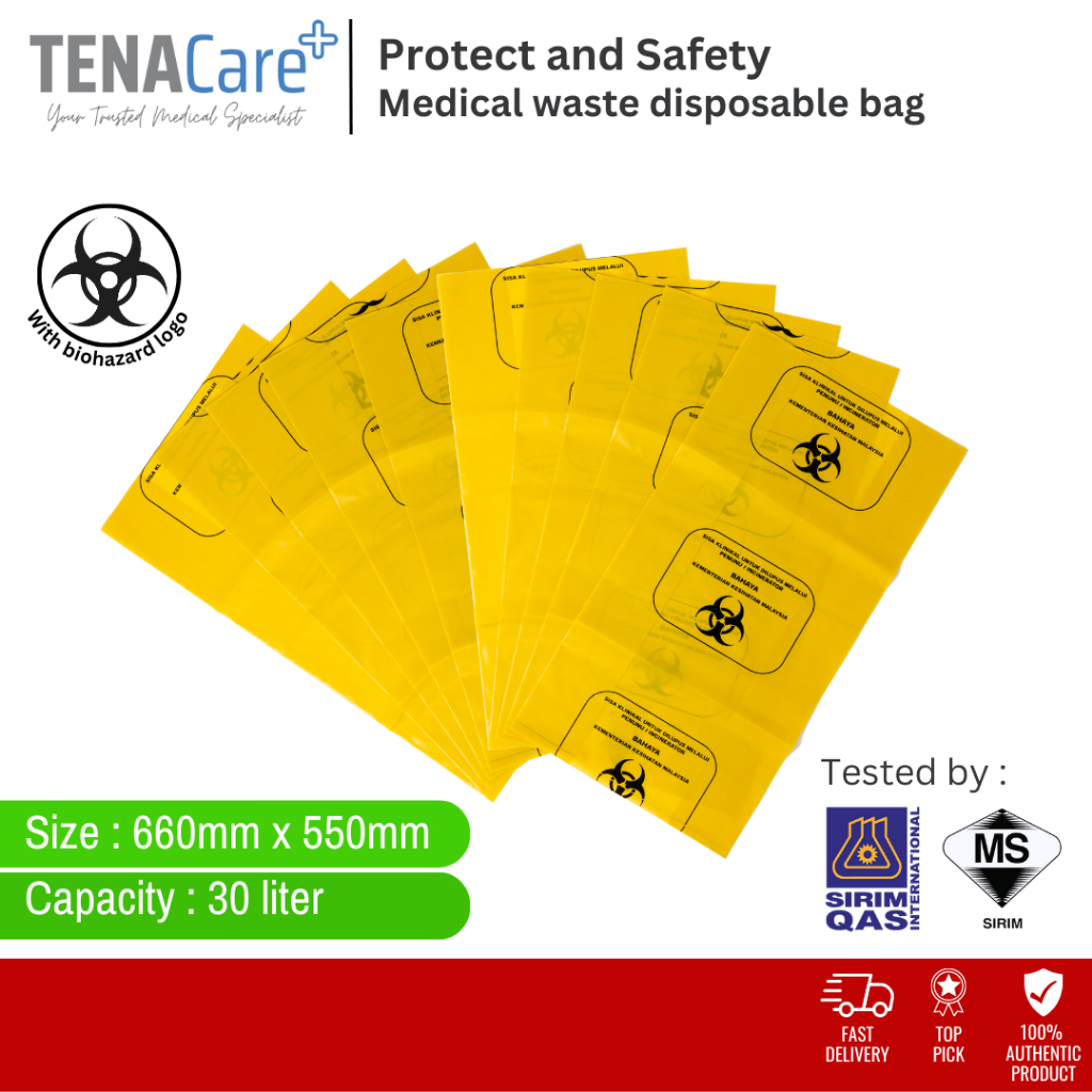 Biohazard Clinical Medical Waste Yellow Bag [10 pcs] | Shopee Malaysia