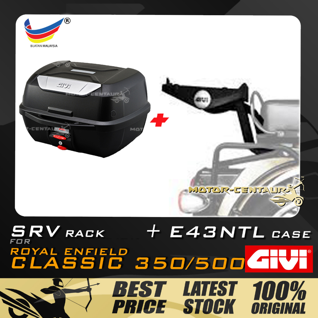 SET KOMBO KOTAK/BOX GIVI B27/B270/B32/B33/B34/B360/B42/B45 TOP CASE + ROYAL ENFIELD CLASSIC 350 ...