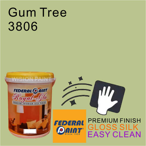 3806 gum tree ( 5L ) FEDERAL PAINT ( ROYAL GLO EASY CLEAN ) PREMIUM INTERIOR SILK FINISH EASY ...