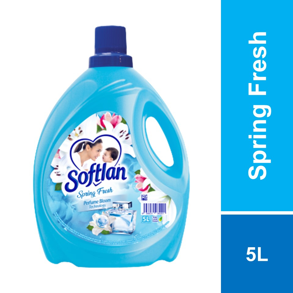 Softlan Anti Wrinkles Spring Fresh (Blue) Fabric Softener 5L | Shopee ...