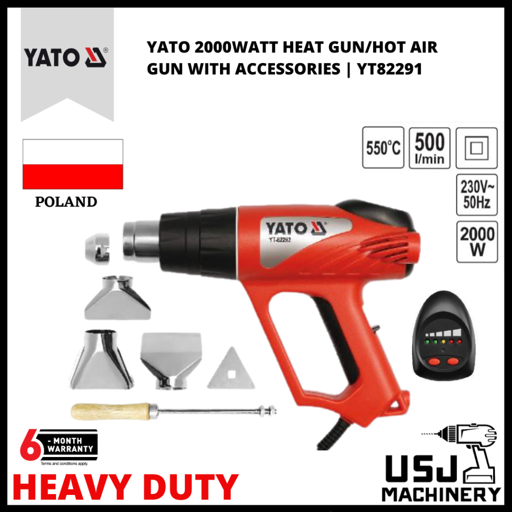 YATO 2000Watt Heat gun/Hot Air Gun with Accessories YT82291 | 6 Months ...