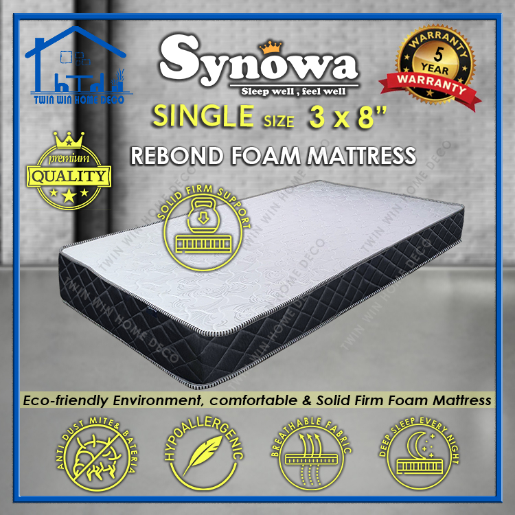 Twin Win Home SYNOWA Single Size 3' x 8" Rebond Foam Mattress/Single ...