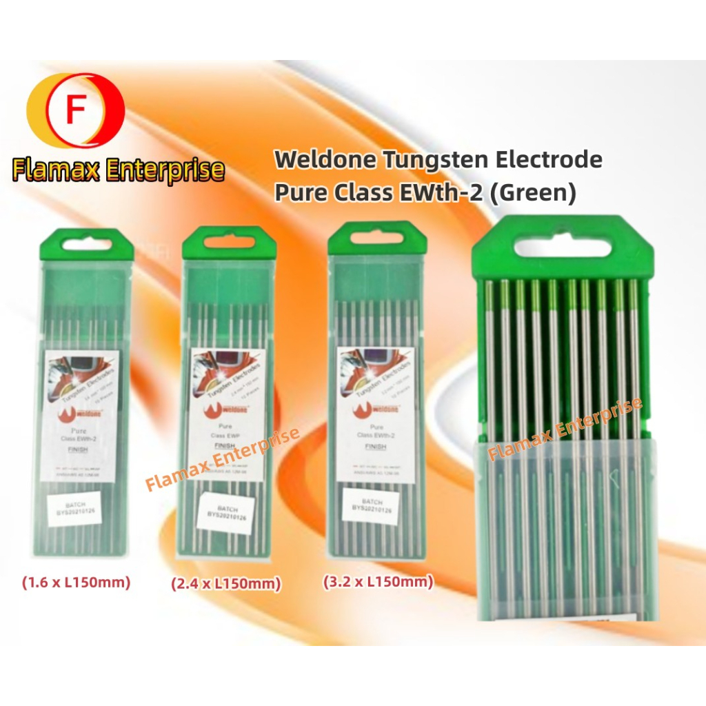 Weldone Tungsten Electrode Pure Class EWP (Green) | Shopee Malaysia