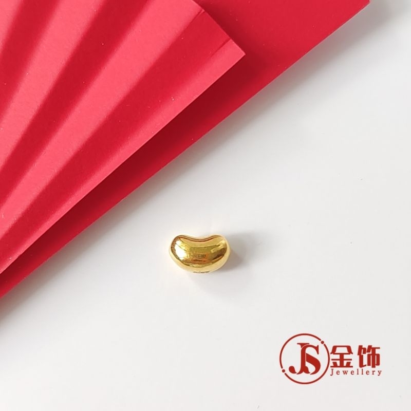 JS Jewellery 999 Gold Budget Mini Bean Bead999足金经济版迷你相思豆通孔 | Shopee ...