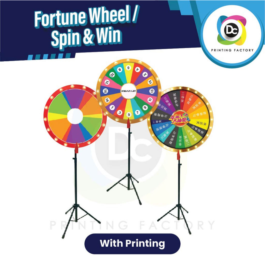 Fortune wheel stand with printing Roda Impian Spin And Win 轮盘 80cm or ...
