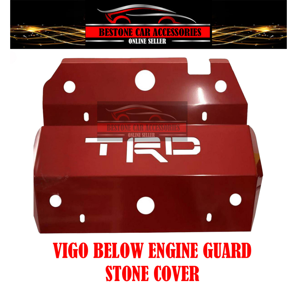 HILUX VIGO VIGO CHAMP Car Red Engine Stone Guard Skid Bash Plate Safety ...