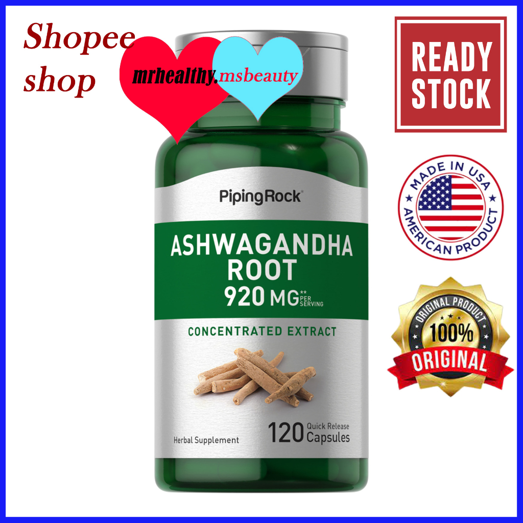 PipingRock Ashwagandha Root, 920 mg (per serving), 120 Quick Release ...
