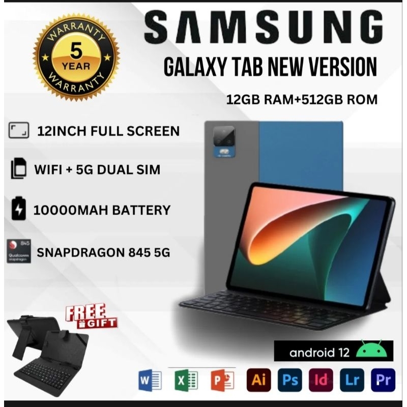 Samsung Galaxy Tablet {8GB RAM + 128GB ROM} Smart Tablet Android Tablet ...