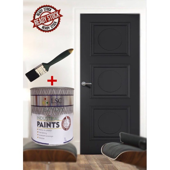 1LITRE LSC 786 BLACK MATTE ( FREE 1.5" BRUSH ) PAINT FOR WOOD AND METAL ...