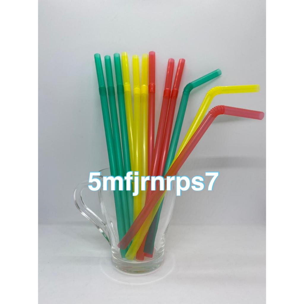Straw Bengkok Panjang / Straw Bengkok Lubang Besar / Flexible Straw ...