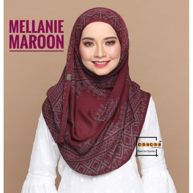 INSTANT KNITTED SHAWL FOR TRAVELLER IRONLESS MELLANIE MAROON | Shopee ...