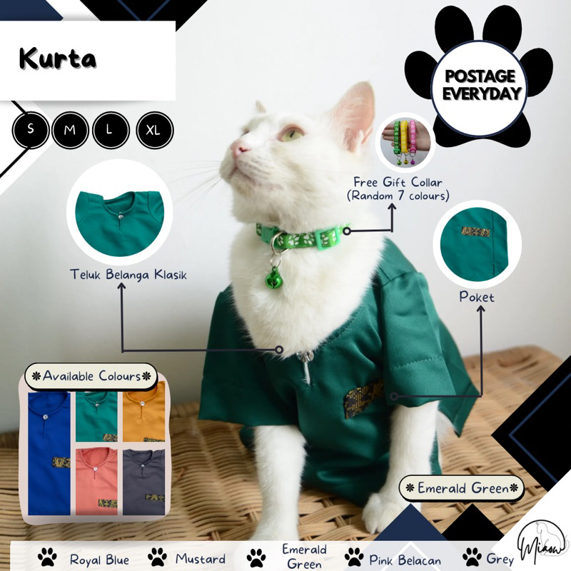 Ready Stock Malaysia Baju Raya Kucing Kurta With Freegift Baju Melayu ...