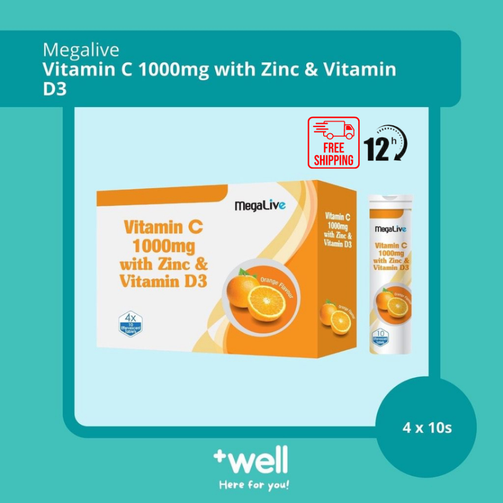 MEGALIVE Vitamin C 1000MG Effervescent Tablet | Shopee Malaysia