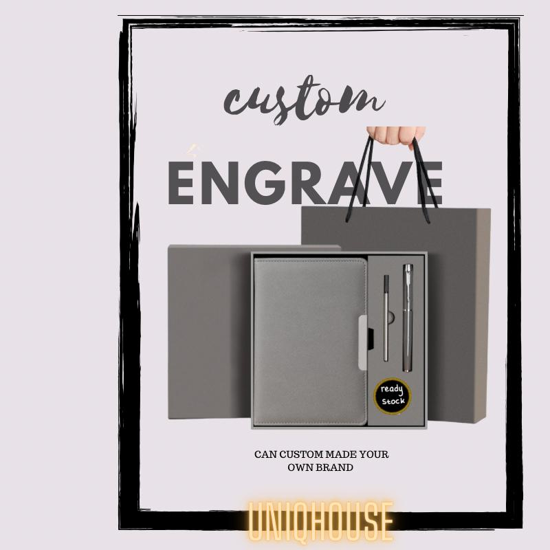 UNIQ Personalized engrave A5 Birthday Gife Note book Pen Hadiah company ...