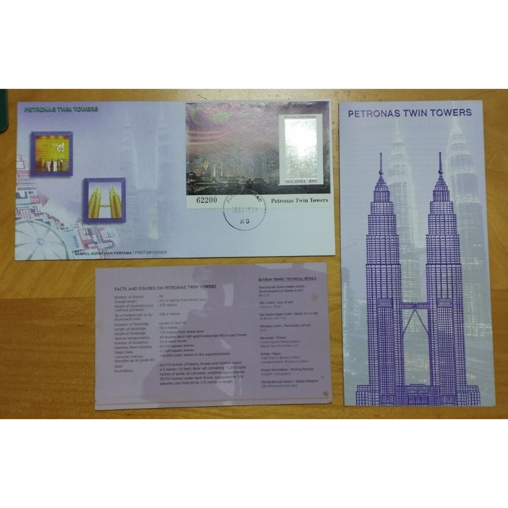 Malaysia 1999 Petronas Twin Towers KLCC imperf imperforate MS miniature ...