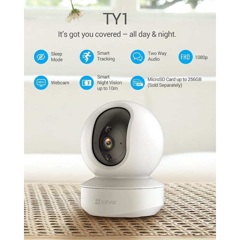 EZVIZ TY1 1080P Smart Wifi Pan & Tilt Camera | Shopee Malaysia