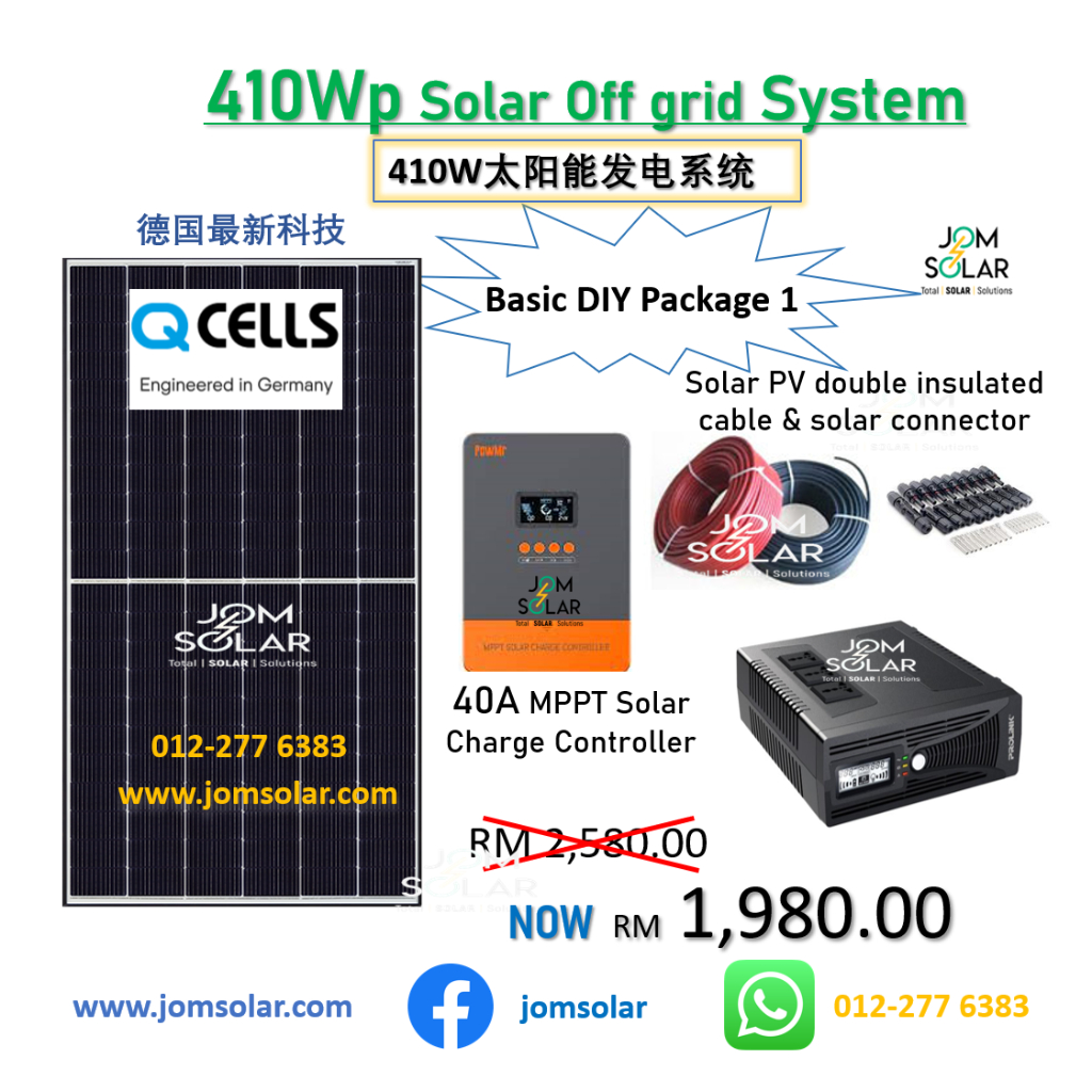 Basic DIY Package - 410W Qcells Solar Panel Off Grid Power Generator ...