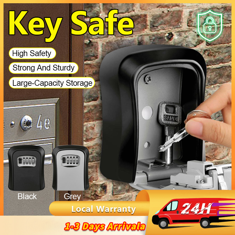Key Safe Box Wall Mount Key Storage Security Box Key Safe Organizer 4 ...