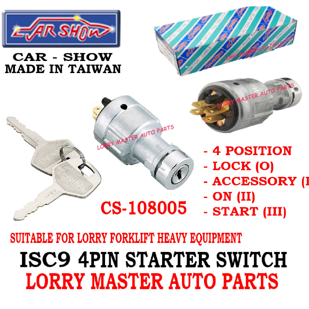 J01S13 IGNITION SWITCH ISC9 4PIN CAR-SHOW STARTER SWITCH LORRY TRUCK ...