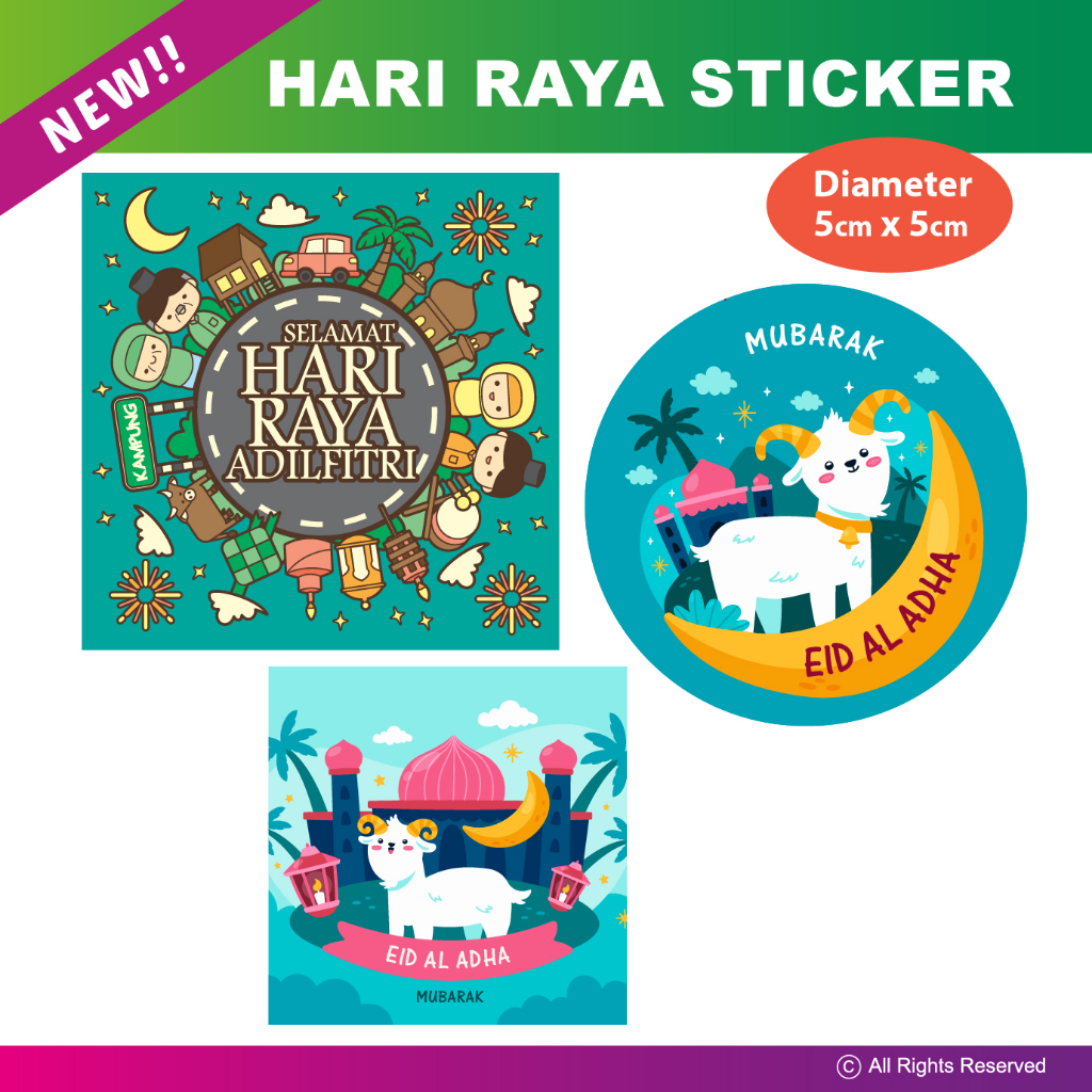 [100PCS] Hari Raya Stickers, Mirrorkote Sticker | Shopee Malaysia