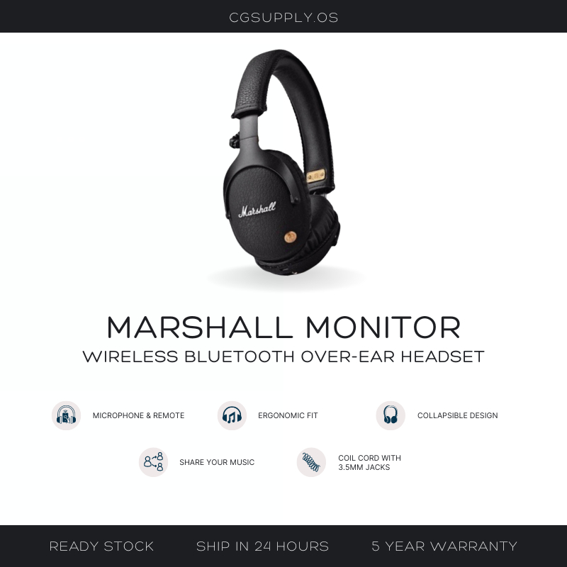 Marshall Monitor Bluetooth Wireless Over-ear Headset | Shopee Malaysia