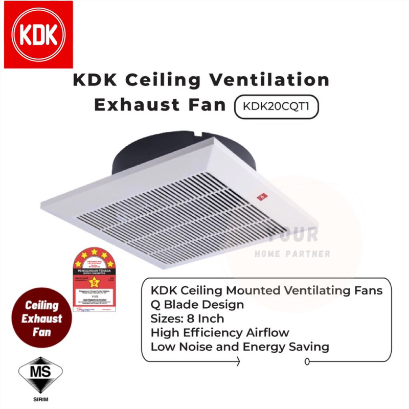 KDK Ceiling Ventilation Exhaust Fan 20CQT1 8 Inch” | Shopee Malaysia