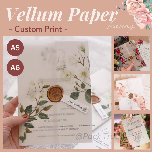 (1 SIDE PRINTING) Custom Printing A5, A6 Size Tracing Paper Cover ...