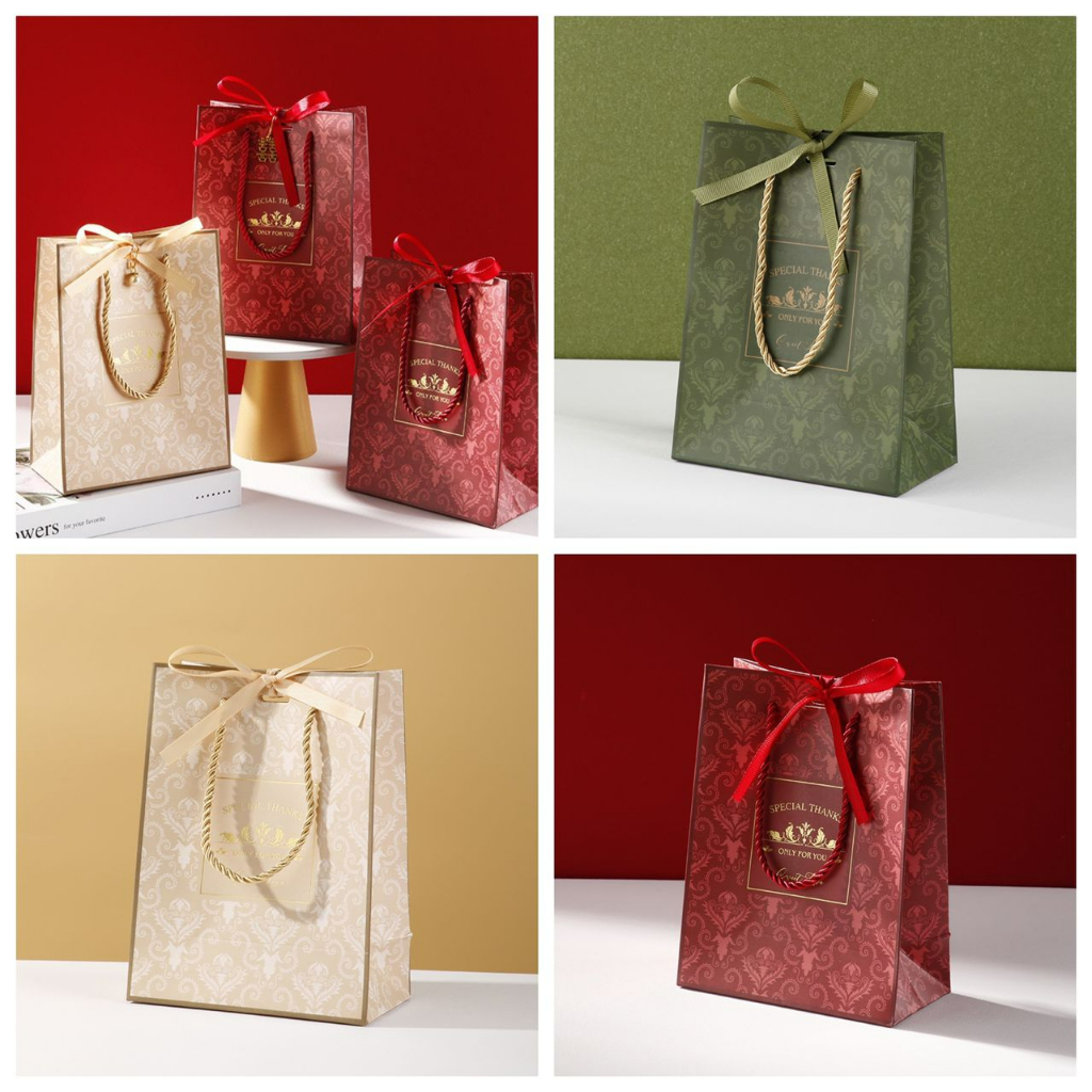 Premium Thick Paper Bag Shopping Bag Gift Bag Door Gift Bag with Ribbon ...