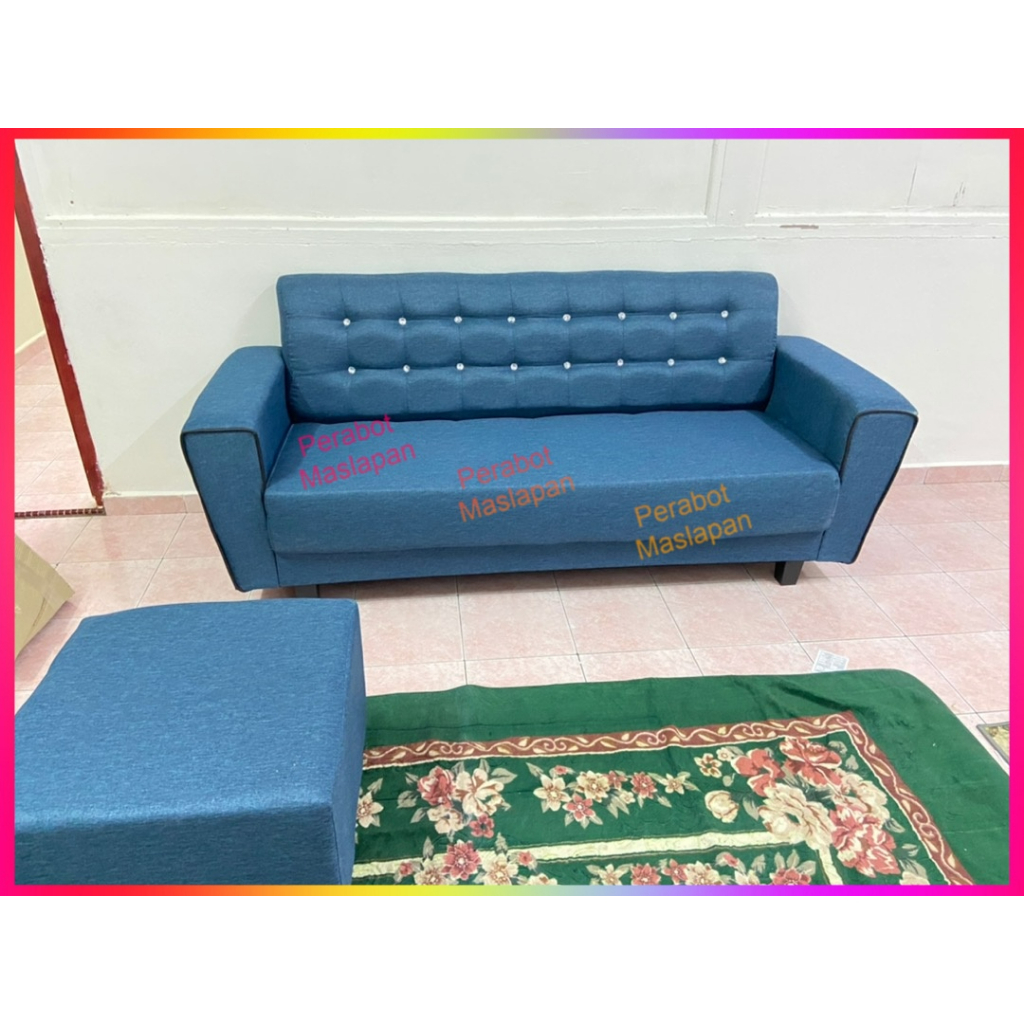 Special FREE 1 STOOL Velvet Sofa Baldu / Fabric Sofa / PVC Sofa 3 ...