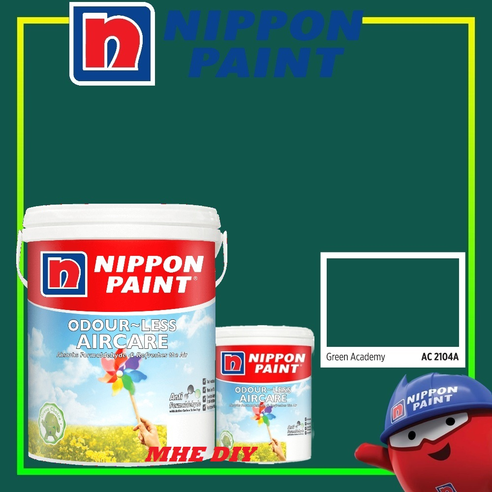 NIPPON PAINT 1L AC 2104 A GREEN ACADEMY Interior Smooth Sheen / Matt ...