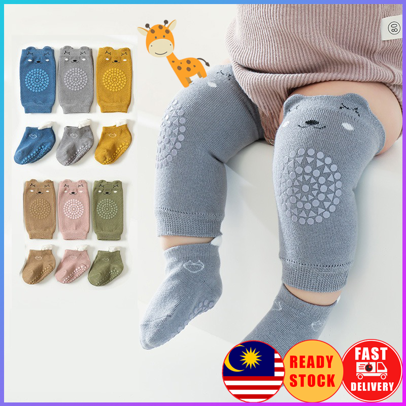 crawling phase knee protector socks baby safety | Shopee Malaysia