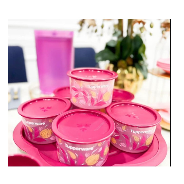 Tupperware: Petalz One Touch/Raya 2023 Topper Junior 600ml (6)/(4)/(2)/(1)/Rotation Tray ...