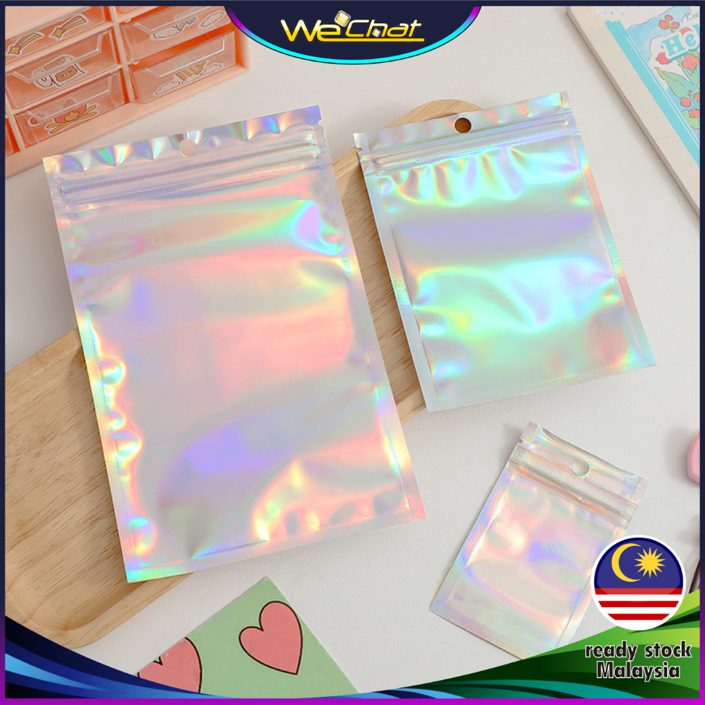 1pcs Laser Zip Lock Plastic Bag,Hologram Food Pouch Small Waterproof ...