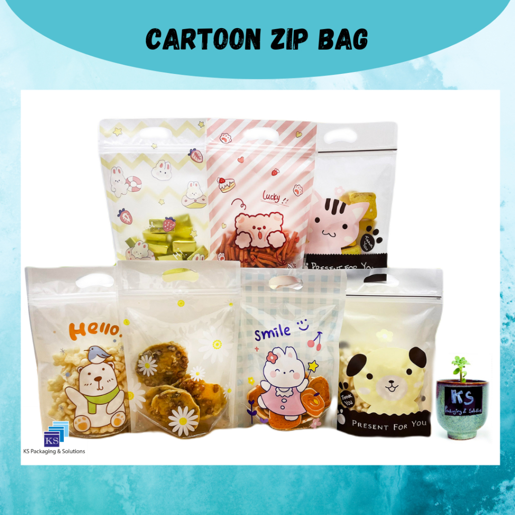 (10pcs) Cartoon Zip lock/ Cute Frosted Matte Zip Lock/ Resealable ...
