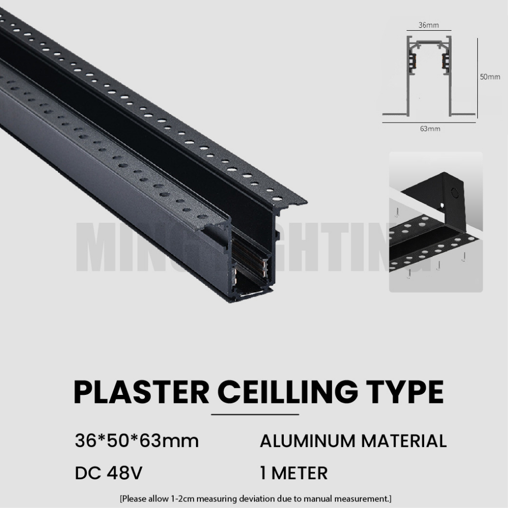 LED Magnetic Track Light Bar 1m Recessed Surface Plaster Ceiling ...