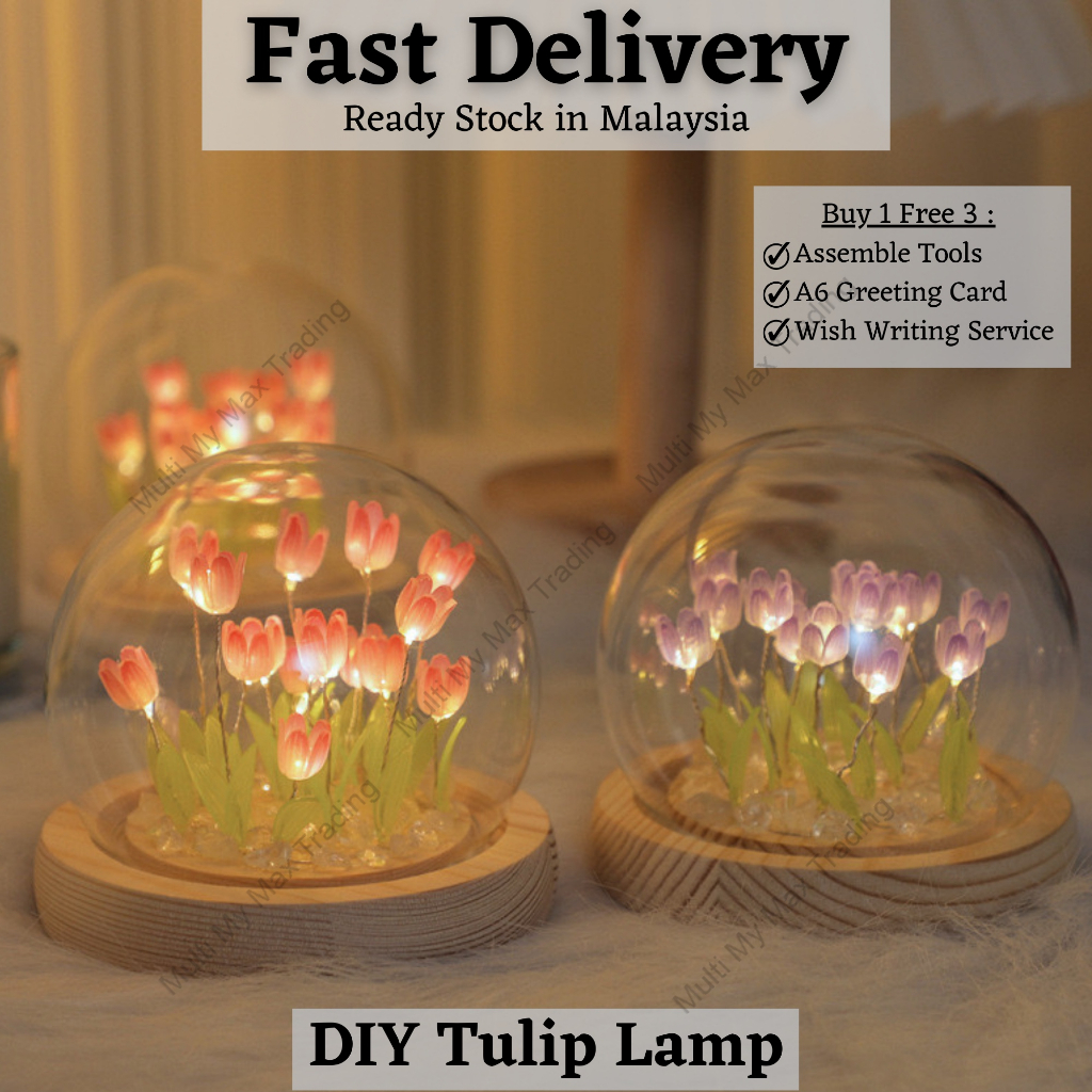 DIY Led Tulip Flower Colourful Night Light Ins Girl Creative Birthday ...