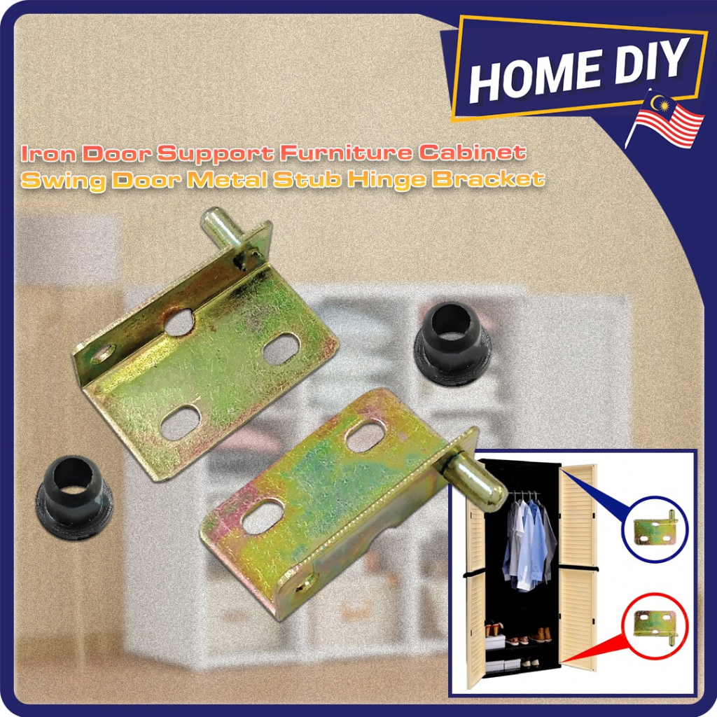 Iron Door Support Furniture Cabinet Swing Door Metal Stub Hinge Bracket ...