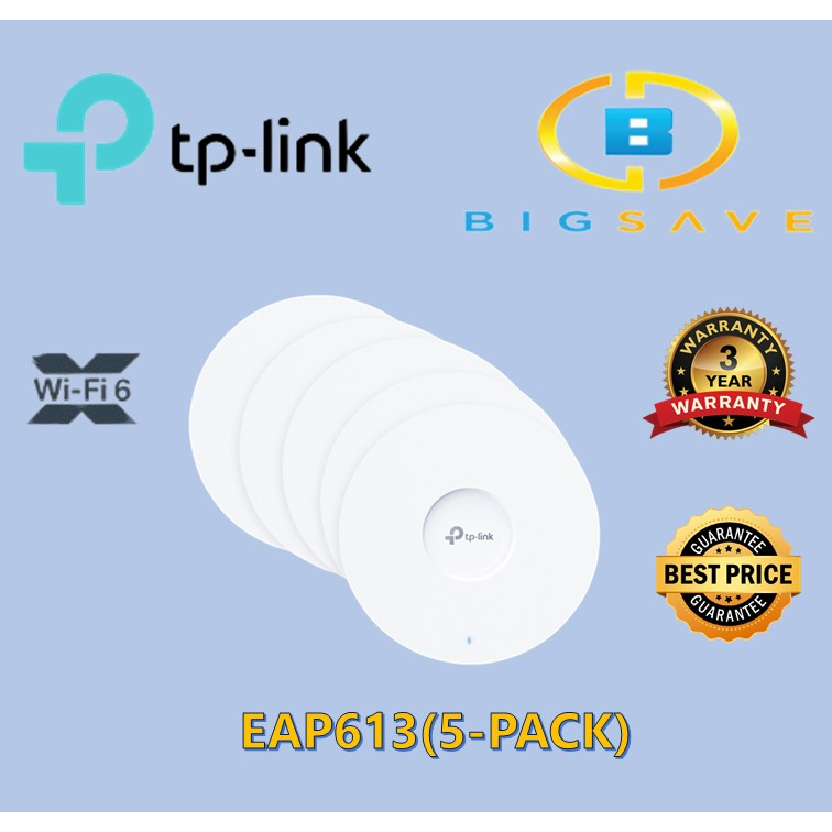 TP-LINK EAP613(5-PACK) AX1800 CEILING MOUNT WIFI 6 ACCESS POINT | Shopee Malaysia