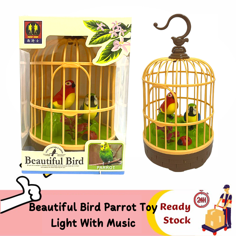 Beautiful Bird Parrot Toys with Music and Light function Mainan Burung ...