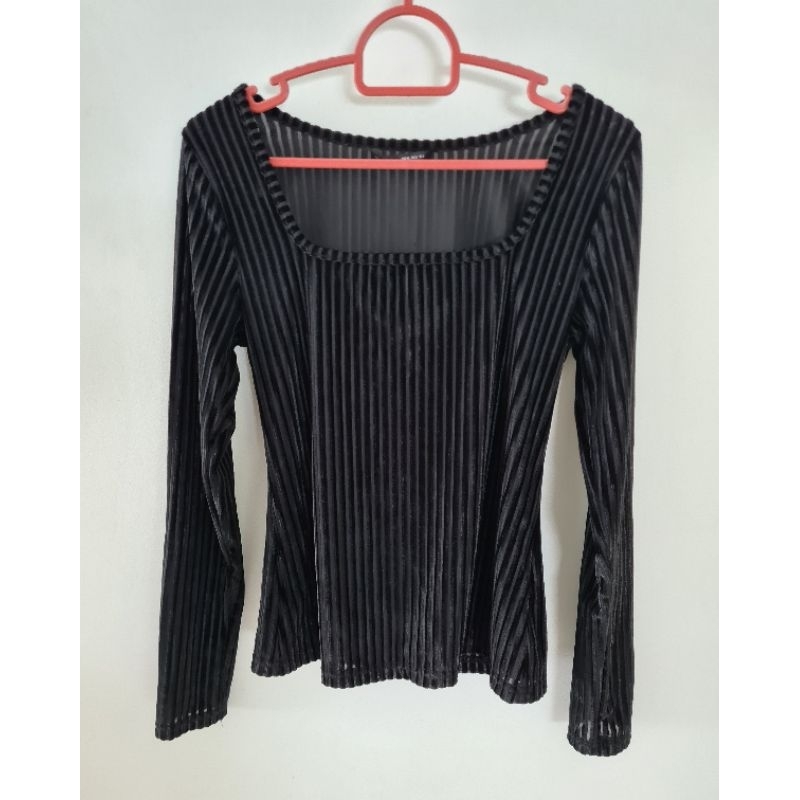 (Ready stock) SHEIN Velvet crop top | Shopee Malaysia