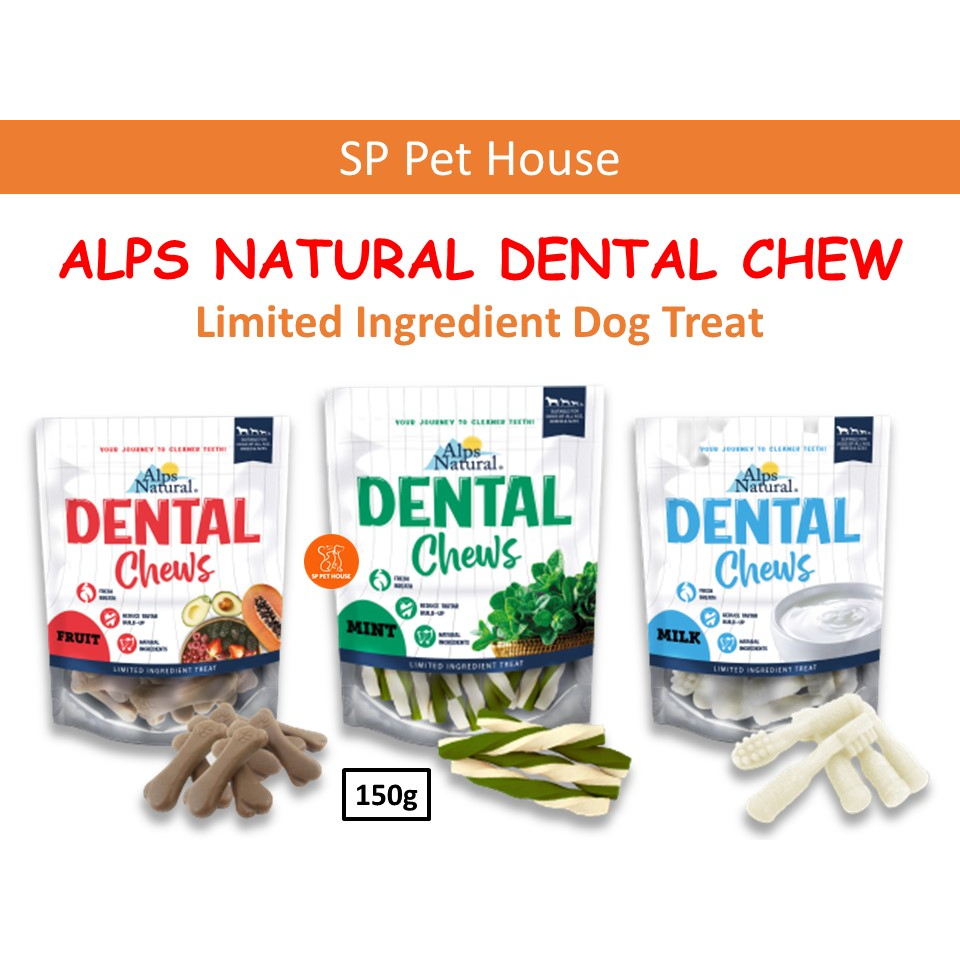 ALPS NATURAL Dental Chews 150g [18 Assorted Flavours] - Natural Dog ...