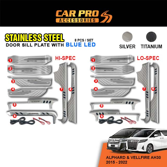 Toyota Alphard AH30 2015 - 2022 Sill Plate Scuff Plate Foot Door Side ...