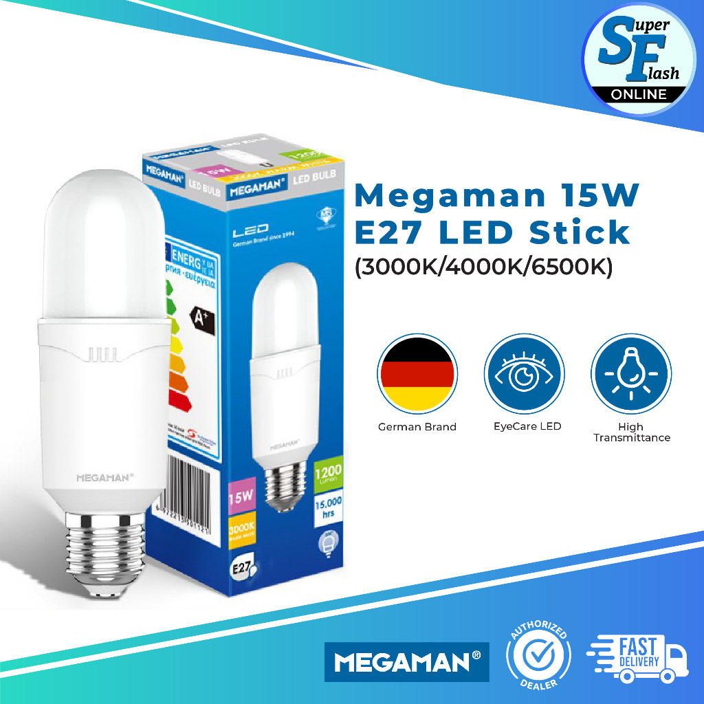 Megaman E27 / PLC -10W/15W LED Stick /10w 15w (3000K/4000K/6500K ...