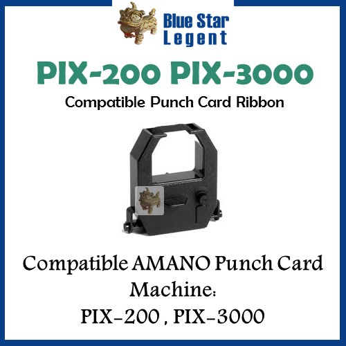 Amano PIX200 PIX3000 PIX-200 PIX-3000 COMPATIBLE Time Recorder Ribbon ...
