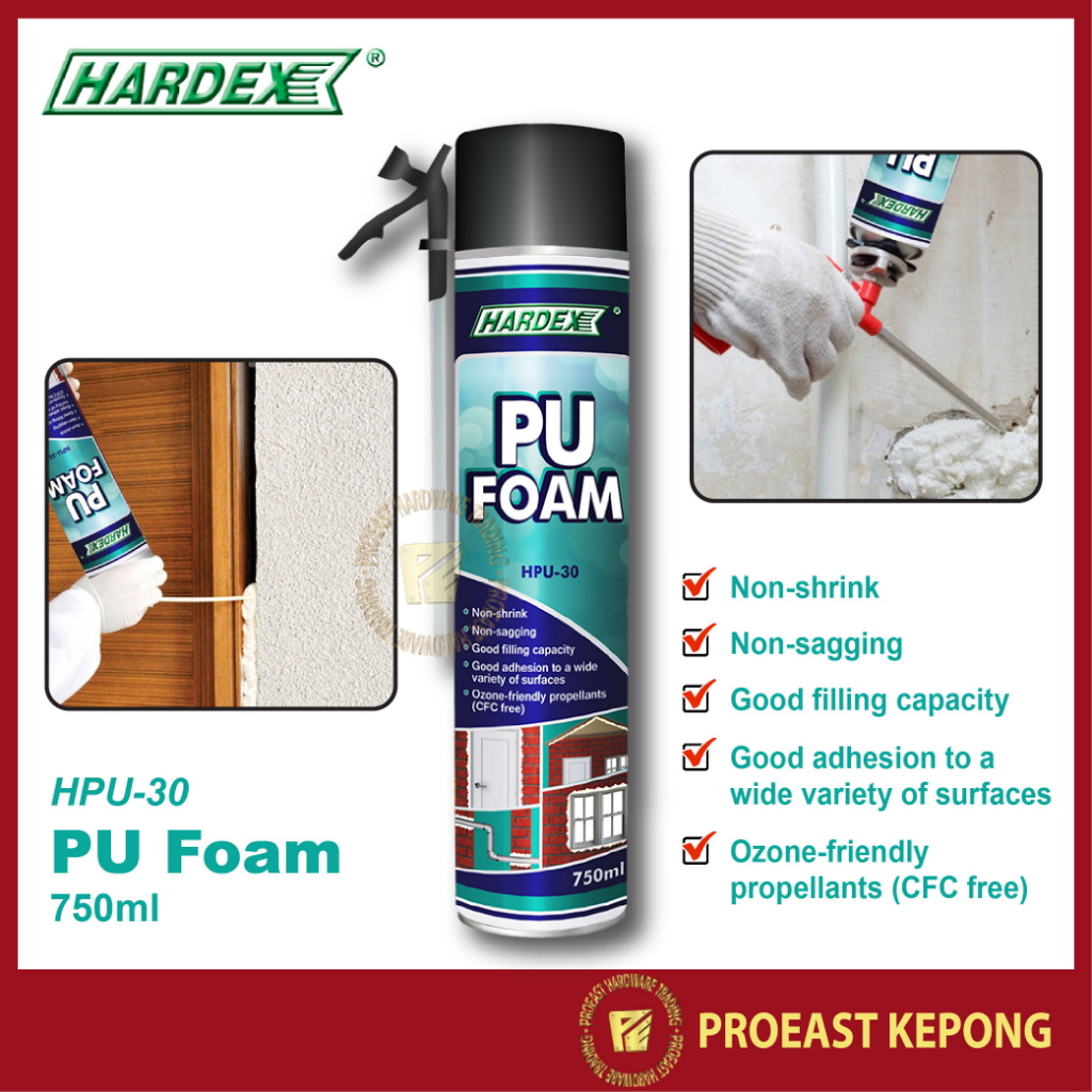 HARDEX HPU-30 General Purpose PU Foam - 750ml (Filler) | Shopee Malaysia